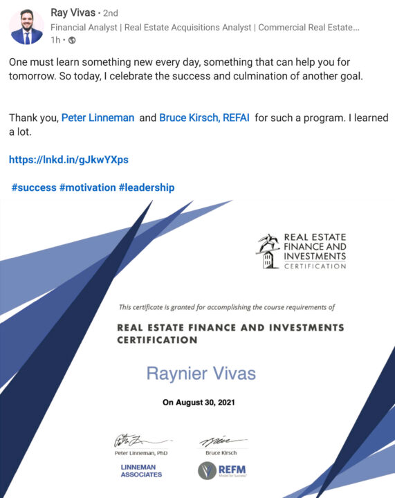 Real Estate Finance and Investments (REFAI®) Certification Enrollment ... Real Estate Finance and Investments (REFAI®) Certification Enrollment ...