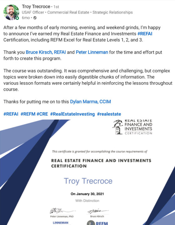 REFM Courses – Commercial Real Estate Training Courses