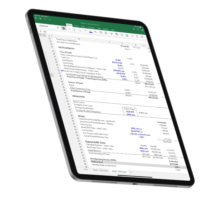 Professional Apartment Development Pro Forma Templates - Real Estate ...