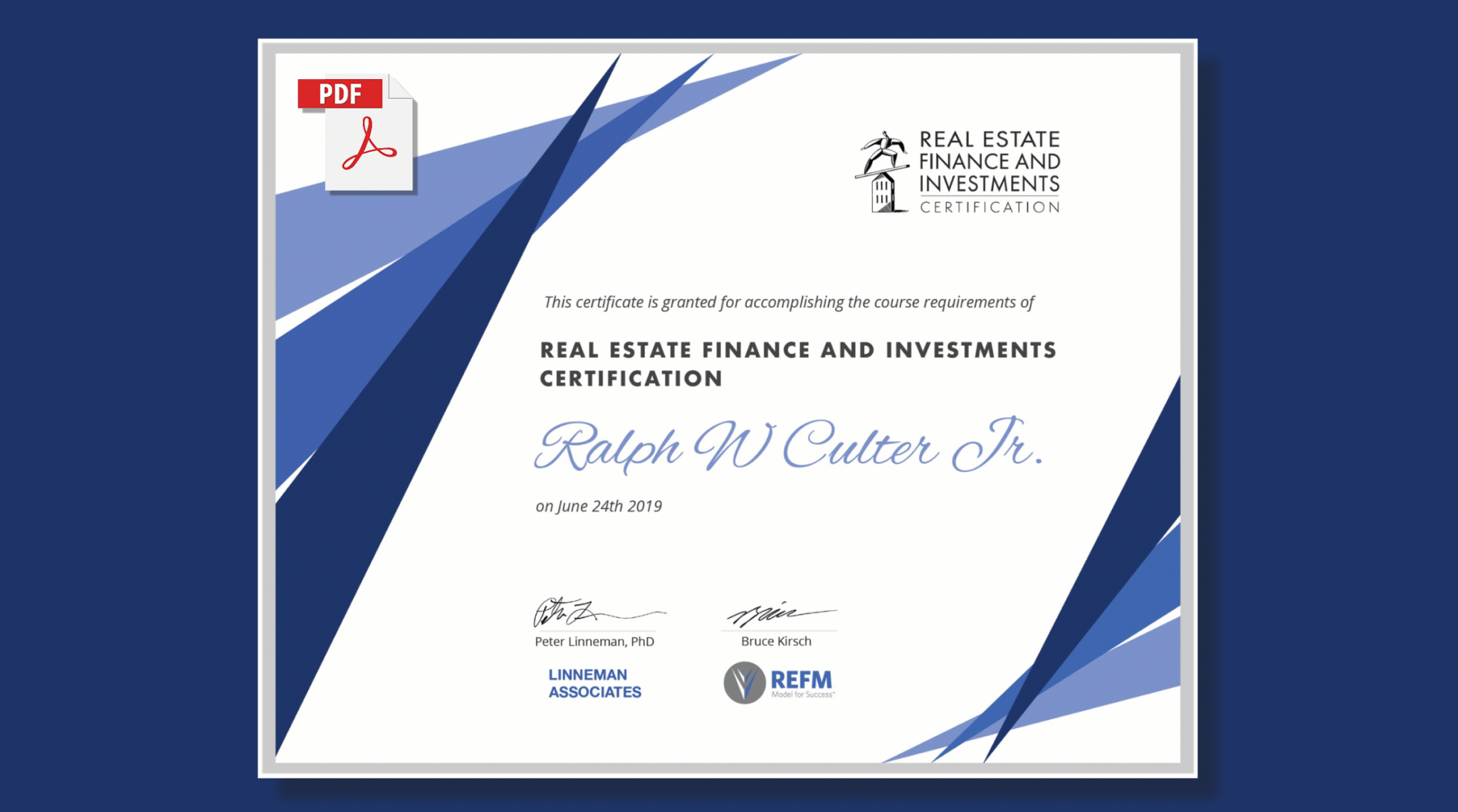 REFAI® Certification - Real Estate Financial Modeling